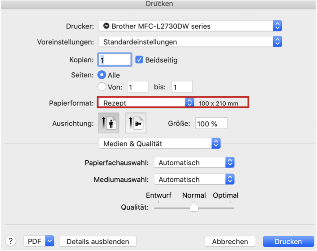 Rezeptdruck auf Blanko-Formulare – LATIDO Help Center
